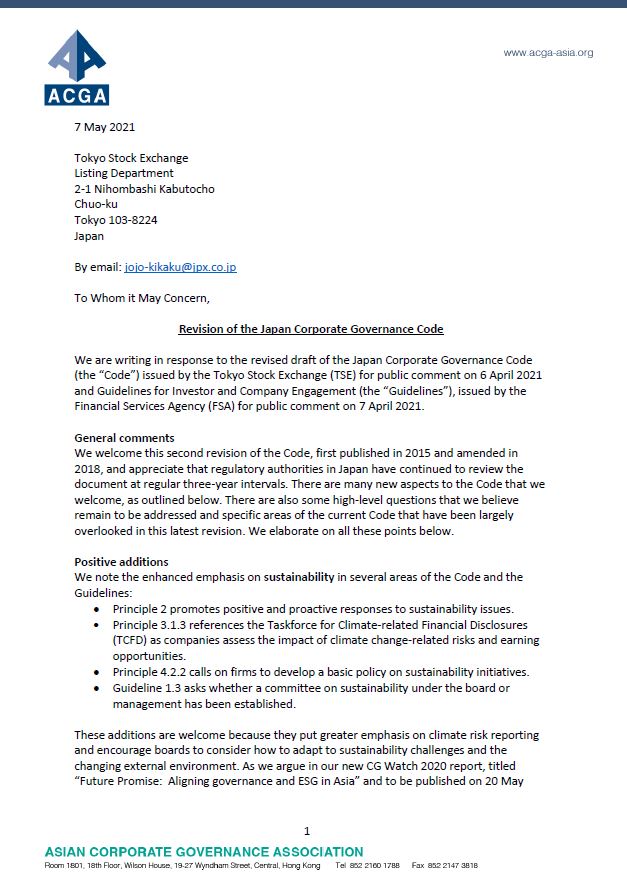 ACGA | Asian Corporate Governance Association